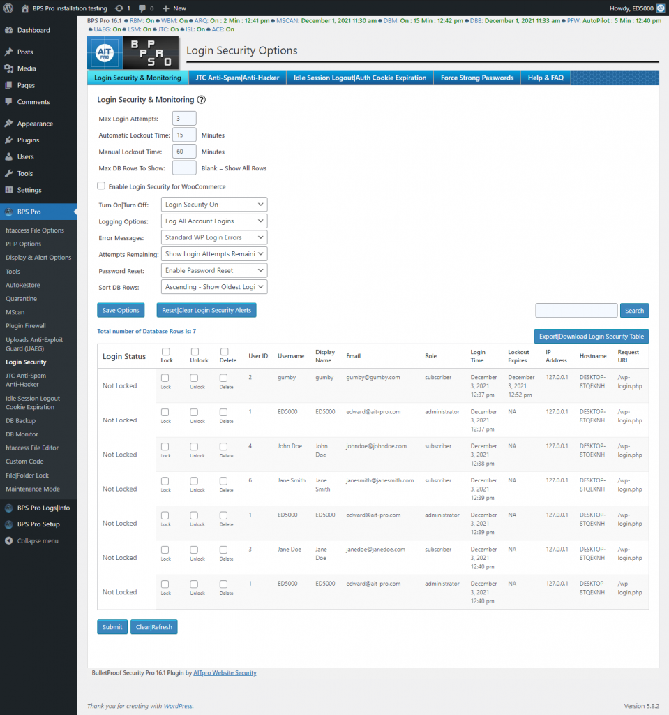 Topic: Login Security & Monitoring Help Info | BulletProof Security Forum